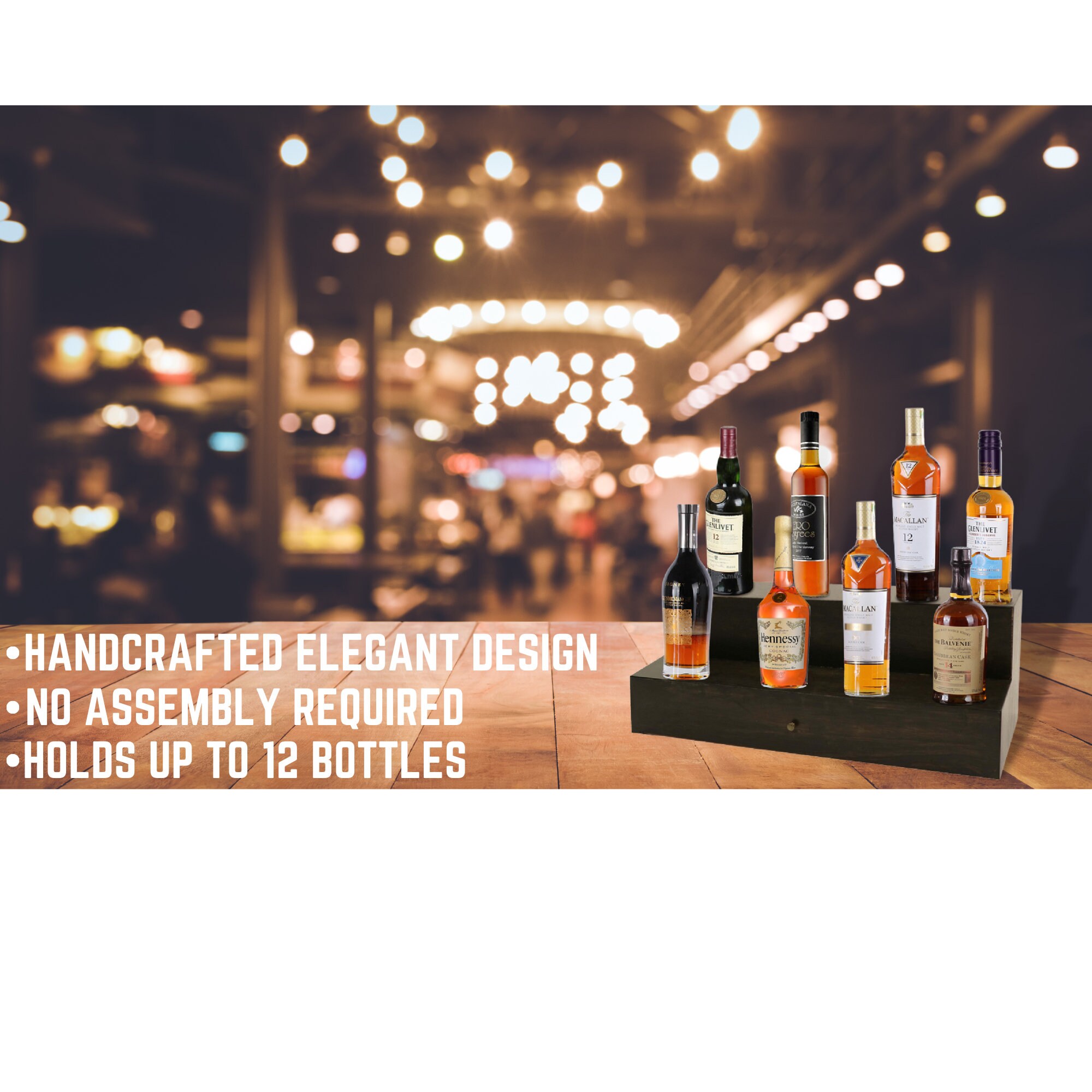 Handmade Liquor Bottle Display With Drawer Liqour Display Bar Organizer ...