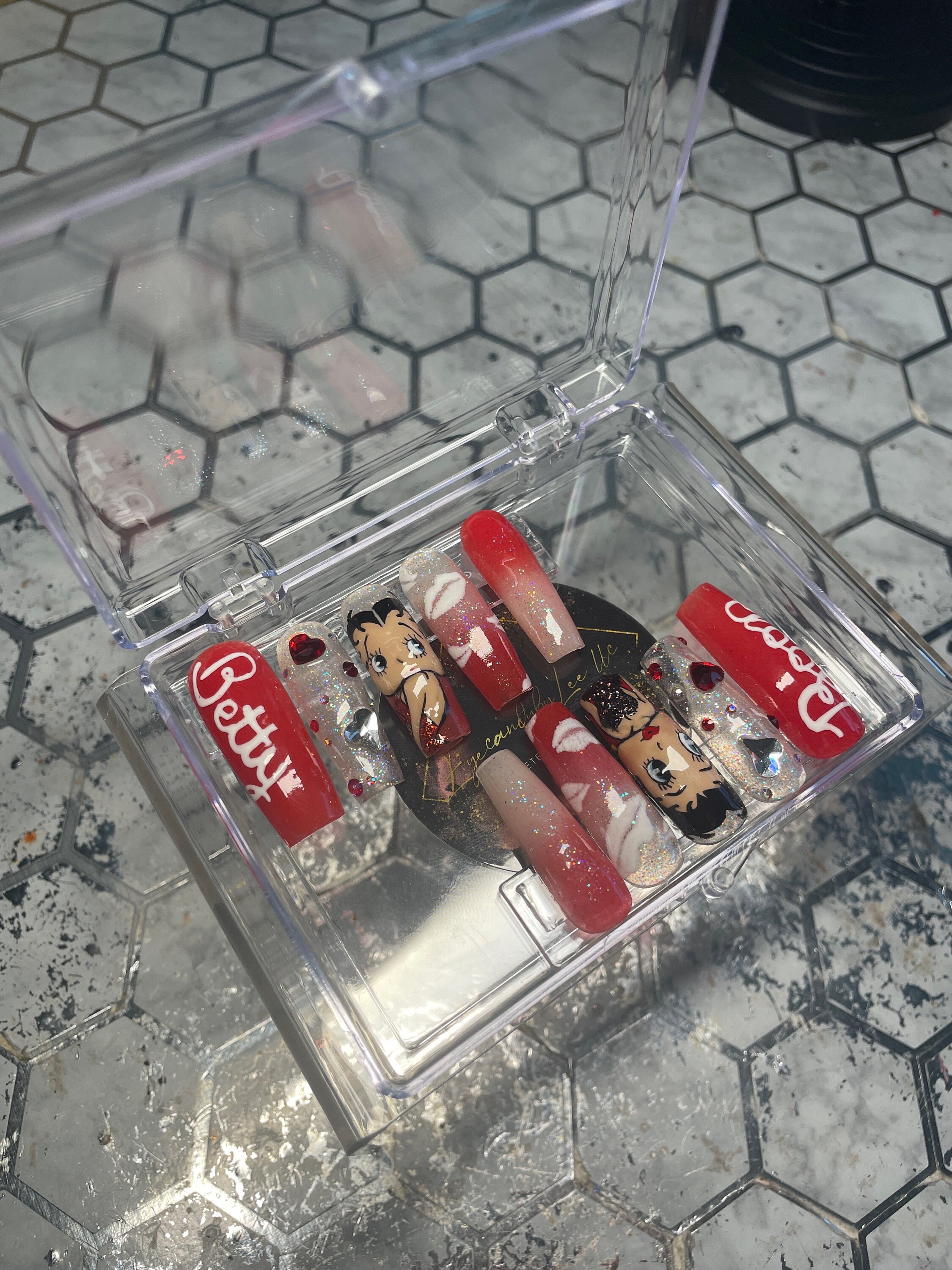 Betty Boop Nails / Hand Painted Nails /custom Press on Nails/press on ...