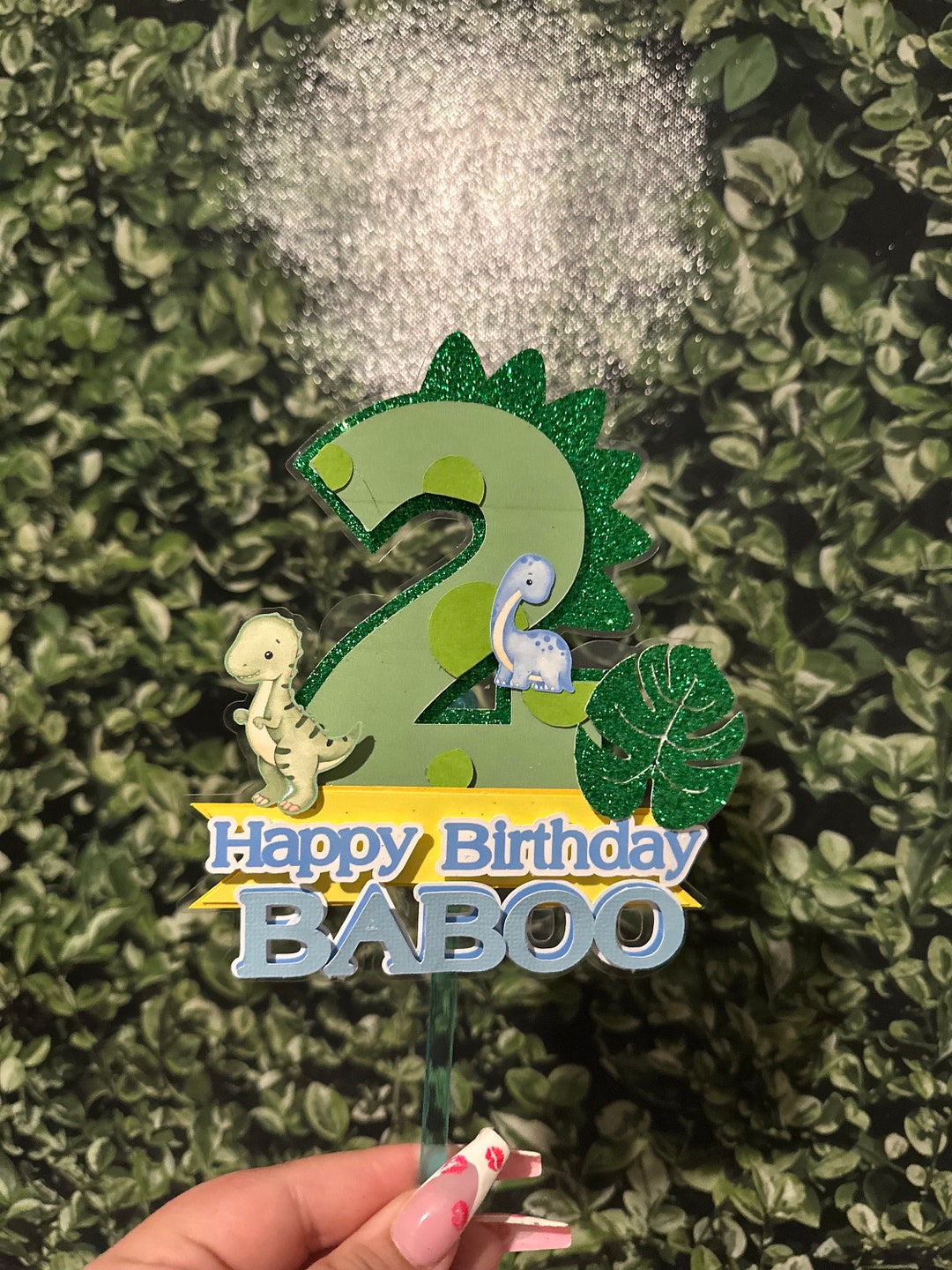 Dinosaur Number Cake Topper - Etsy