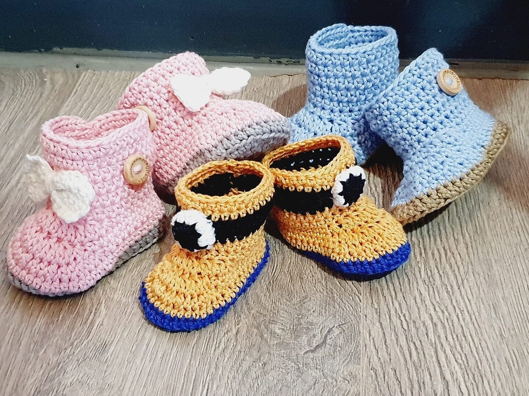 Handmade Crochet Baby Booties 100% Egyptian Cotton - Etsy
