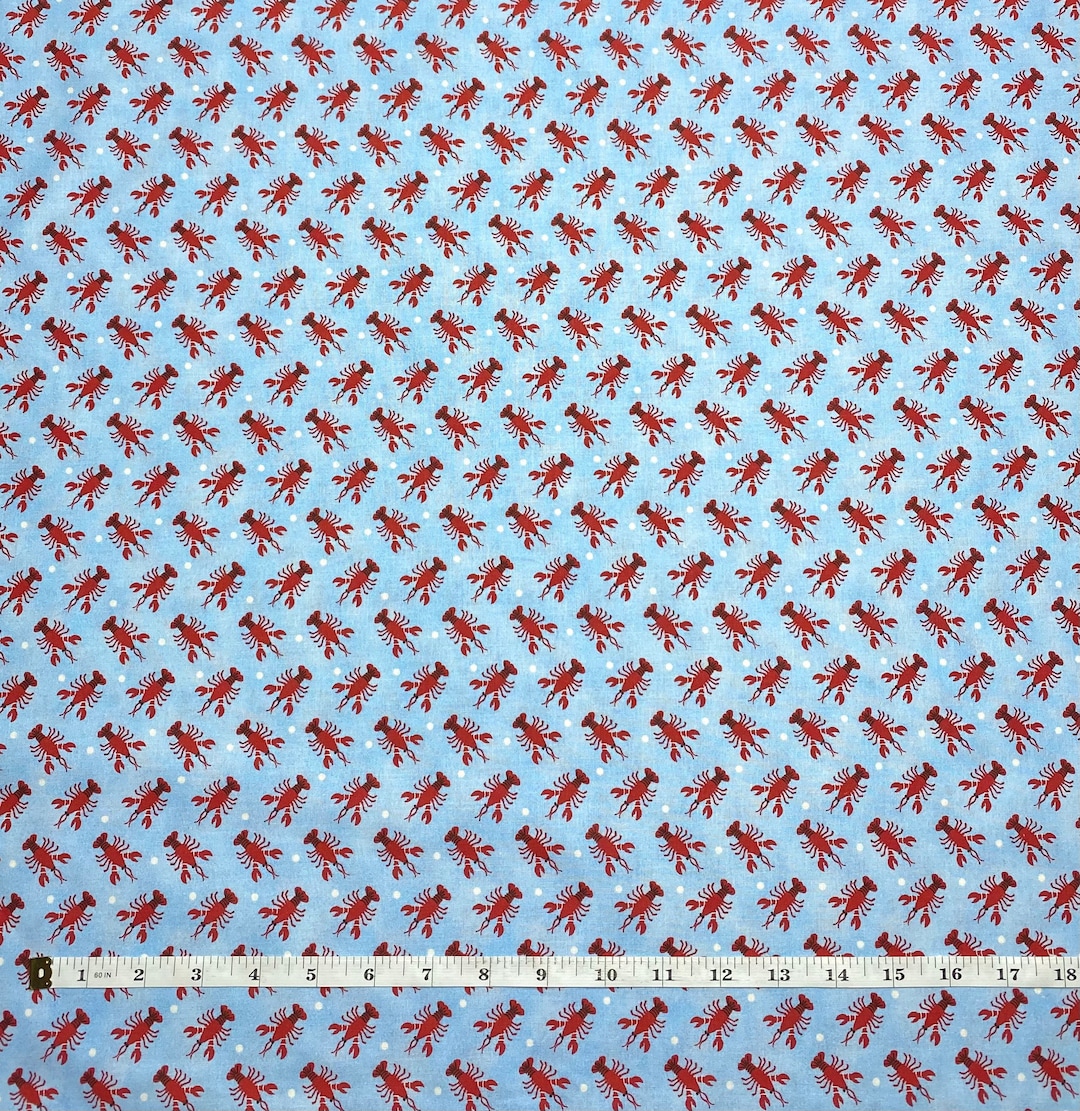 Crawfish Print Cotton Fabric - Etsy