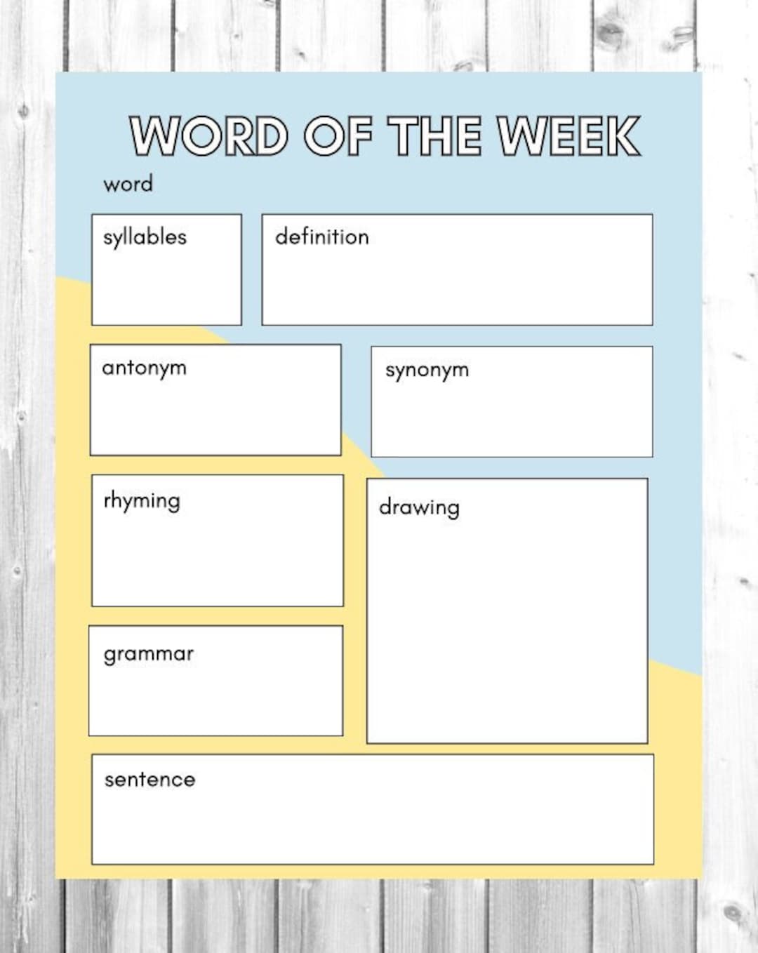 Word of the Week - Vocabulary Builder - Etsy