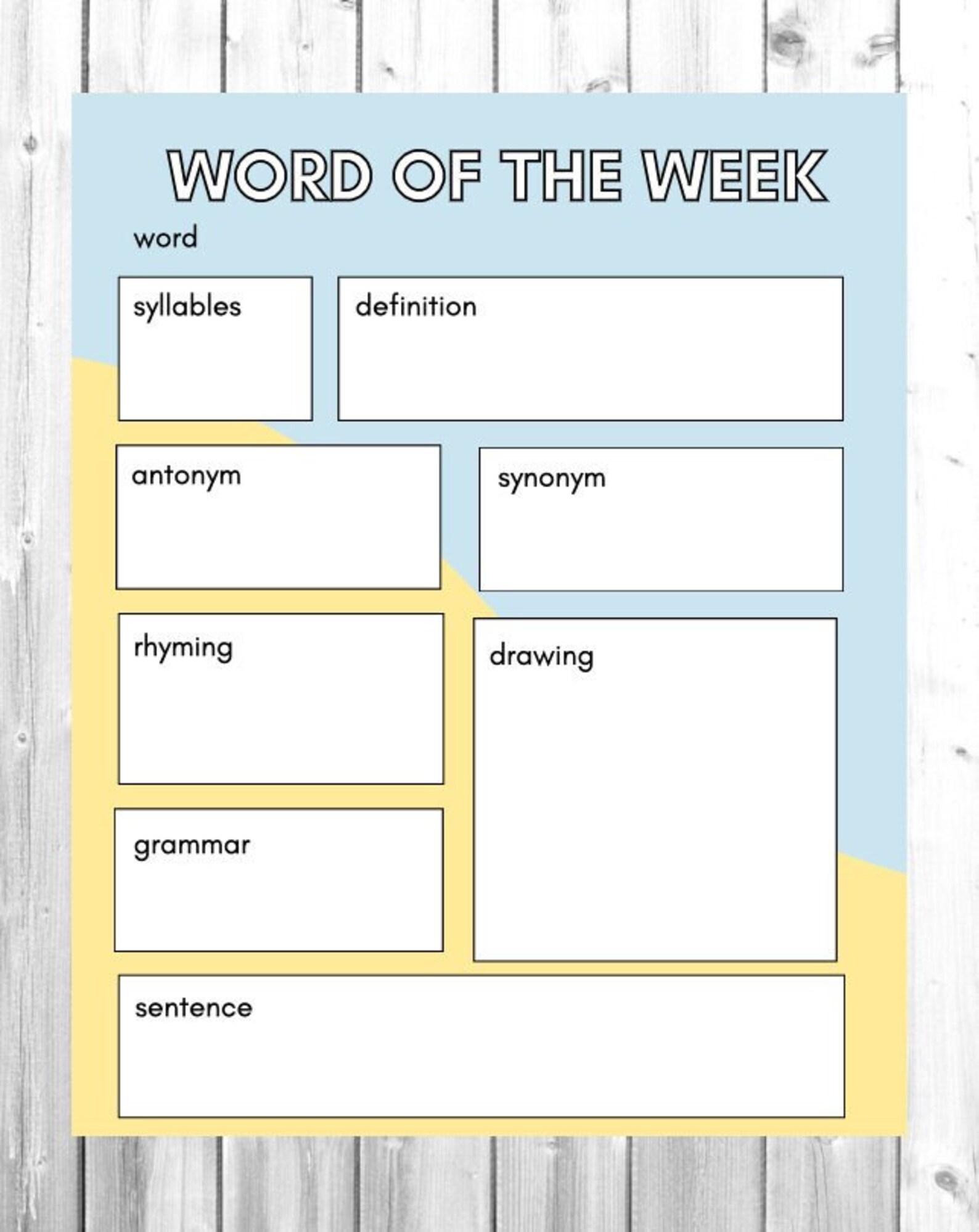 Word of the Week - Vocabulary Builder - Etsy