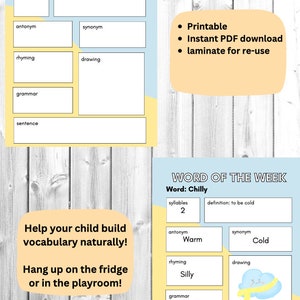 Word of the Week - Vocabulary Builder - Etsy