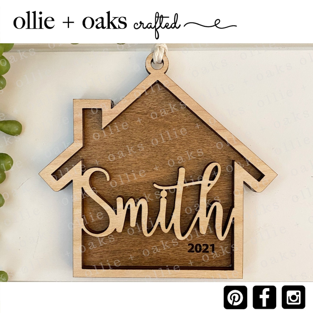 Personalized House Ornament, Custom House Ornament, Wood House Ornament ...