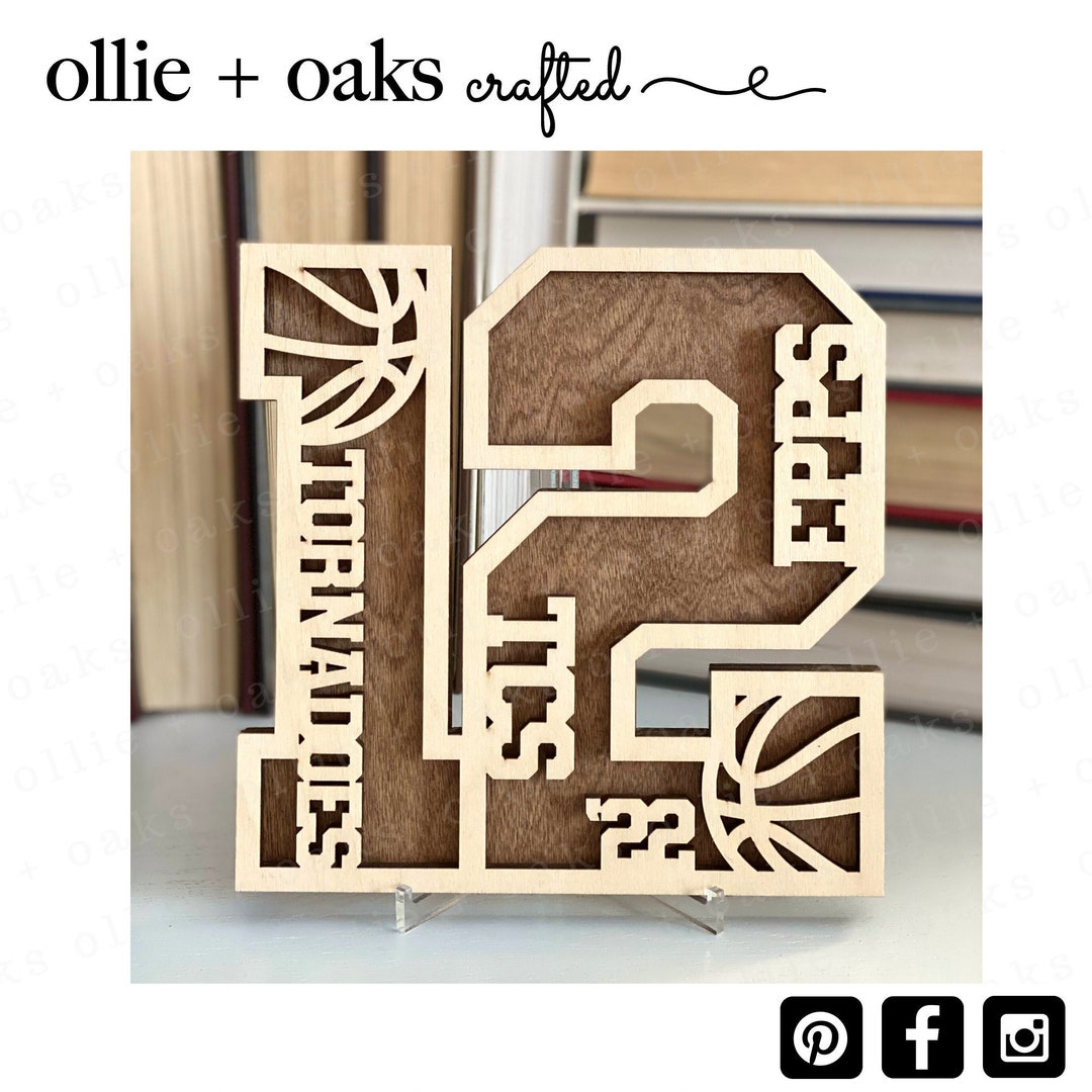 Custom Senior Athlete Number, Sports Number Wood Cutout, Custom Sports ...