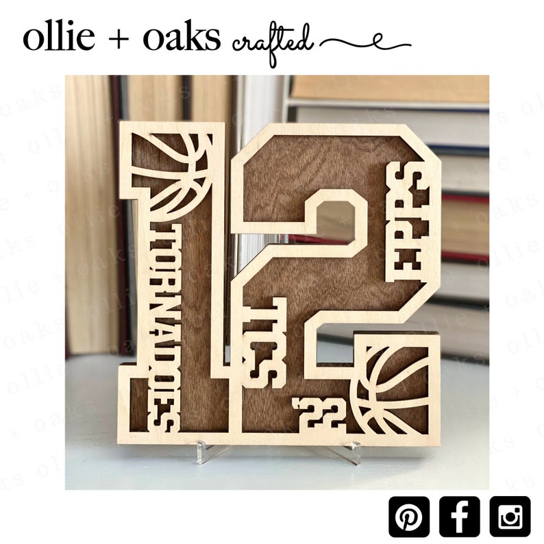 Custom Senior Athlete Number Sports Number Wood Cutout - Etsy