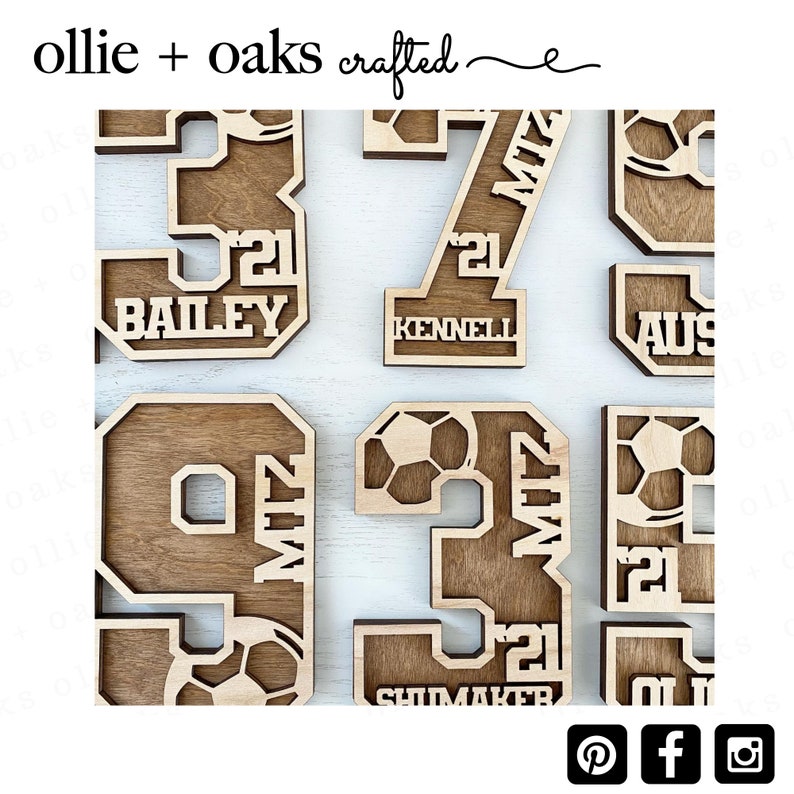 Custom Senior Athlete Number Sports Number Wood Cutout - Etsy