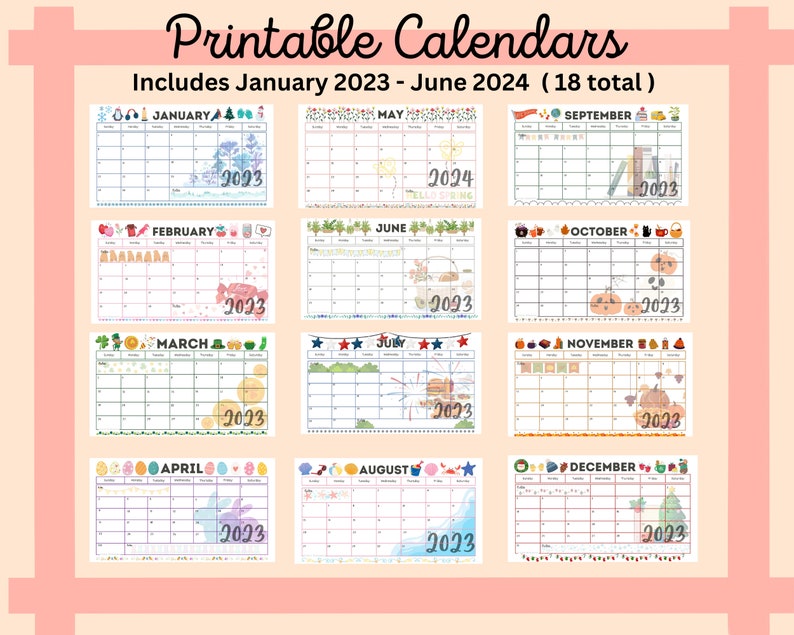 Printable Calendar 2023-2024, Printable Calendar, School Calendar PDF ...