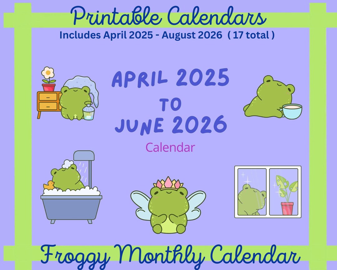 Digital Calendar/printable Calendar/april 2025 - Aug 2026/school ...