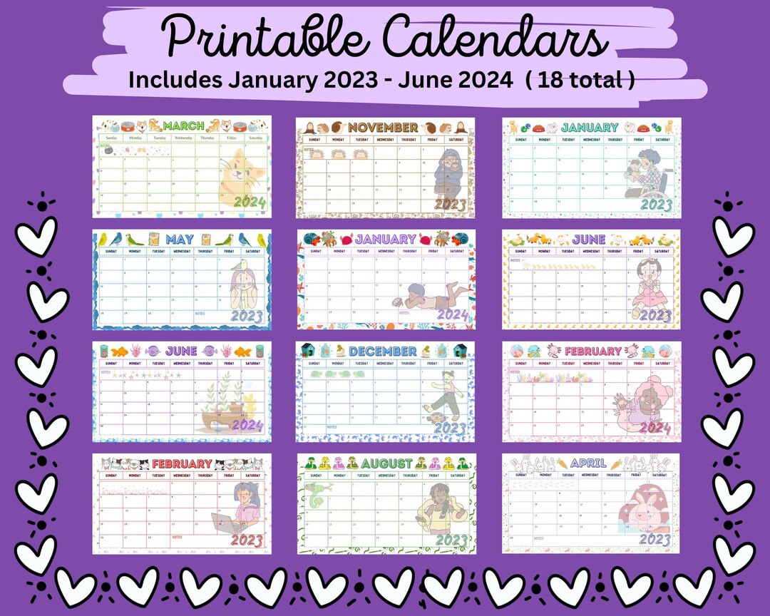 Printable Calendar 2023-2024, Printable Calendar, School Calendar PDF ...
