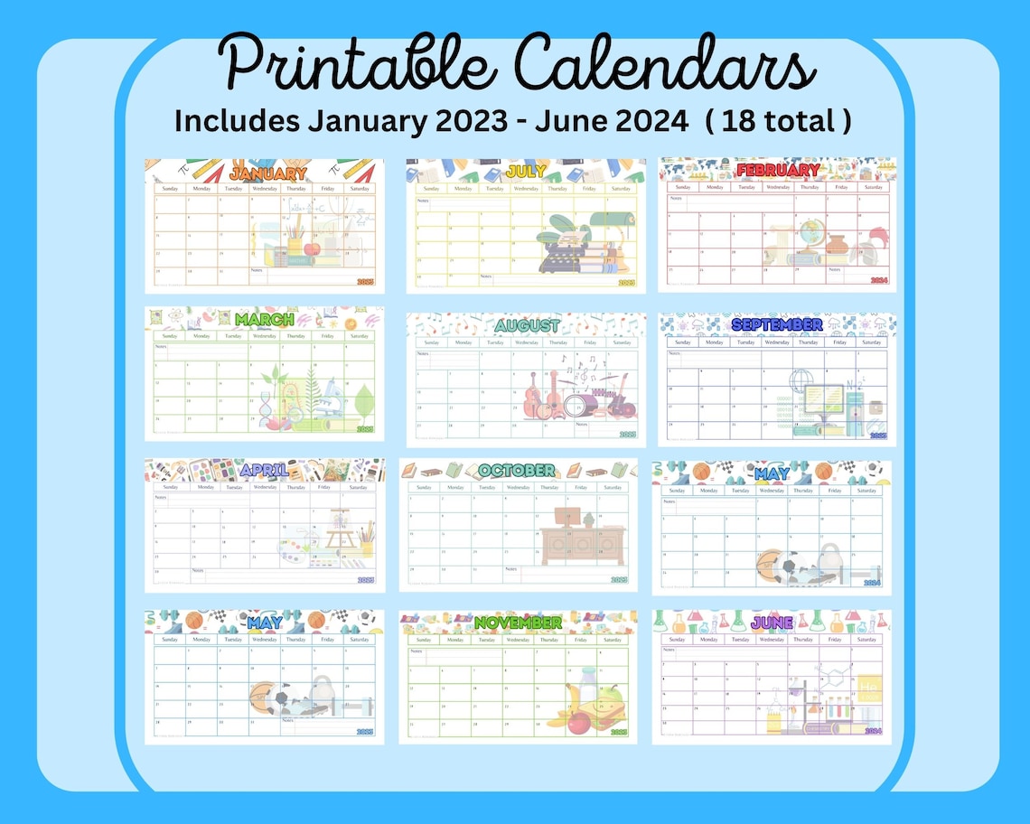Printable Calendar 2023-2024, Printable Calendar, School Calendar PDF ...