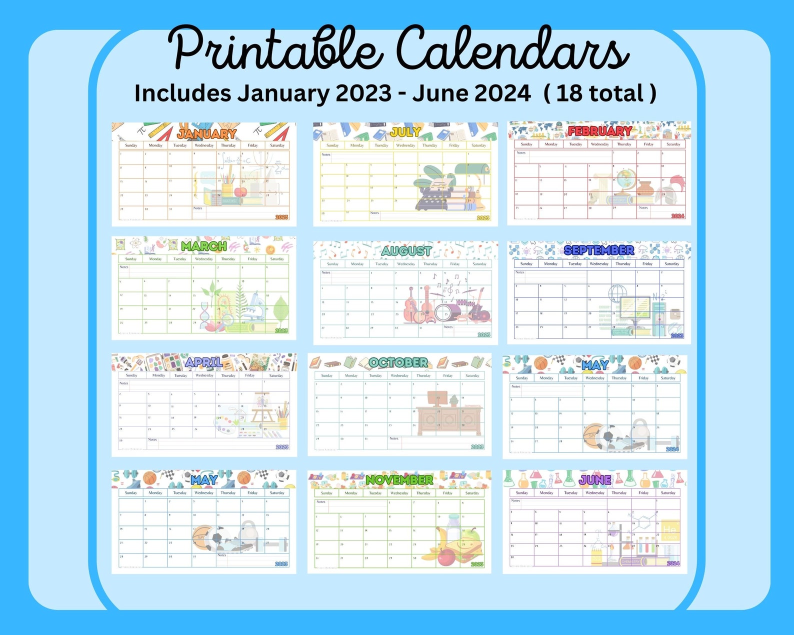 Printable Calendar 2023-2024, Printable Calendar, School Calendar PDF ...