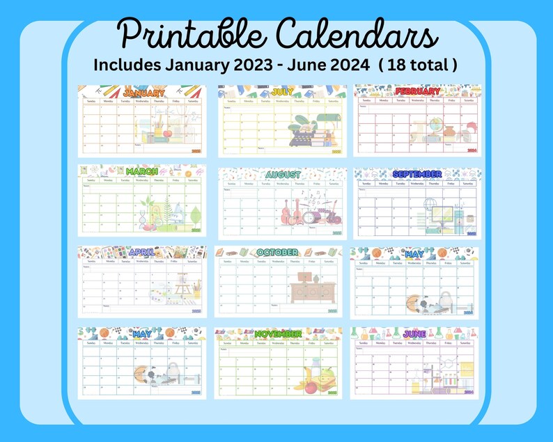 Printable Calendar 2023-2024, Printable Calendar, School Calendar PDF ...