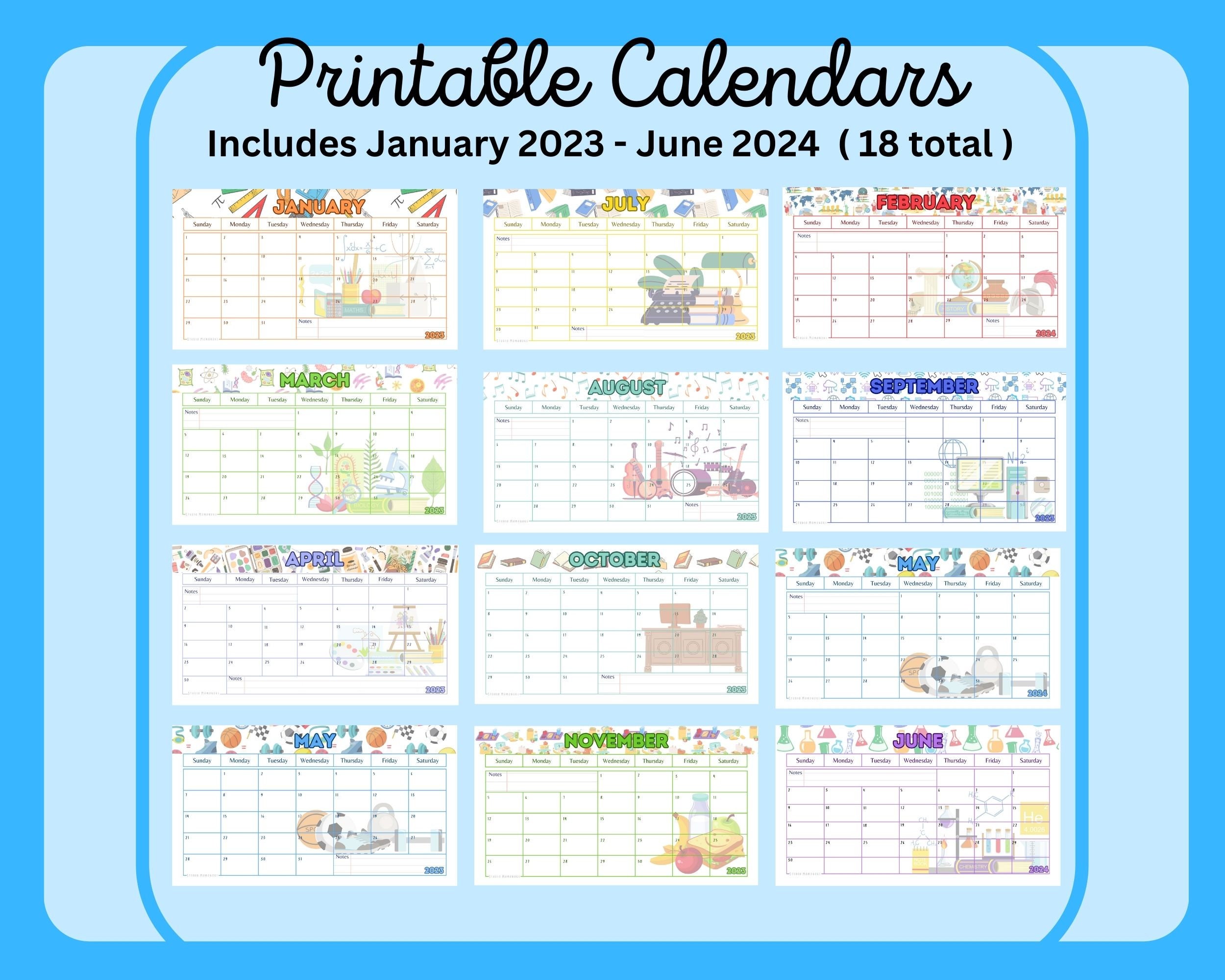 Printable Calendar 2023-2024, Printable Calendar, School Calendar PDF ...