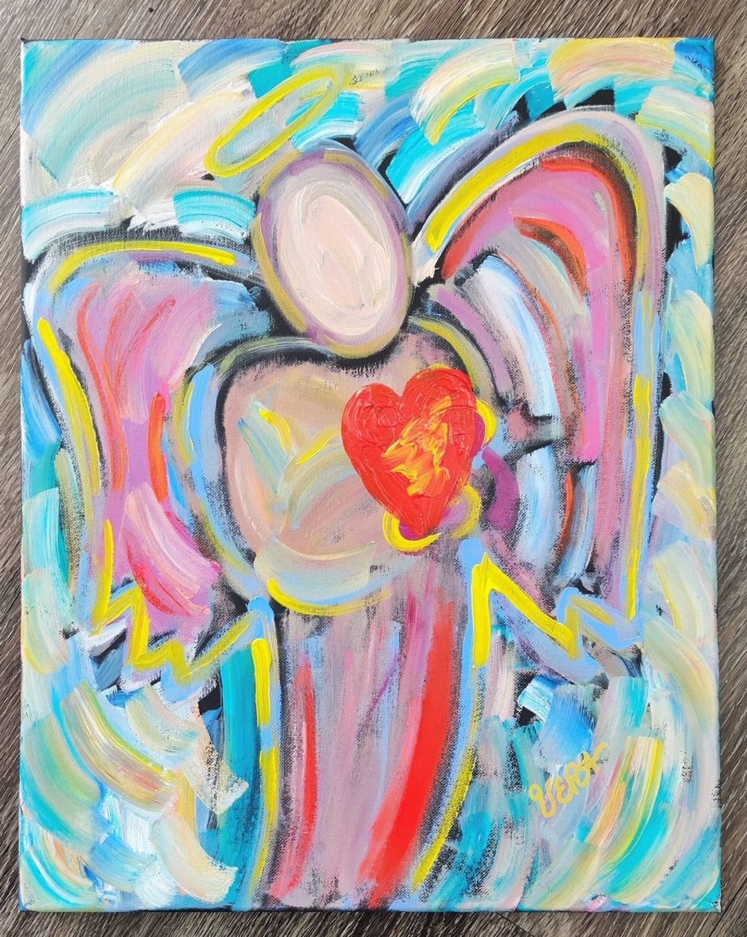 Angel Painting Original, Pop Art, Abstract Painting, Hand-painted ...