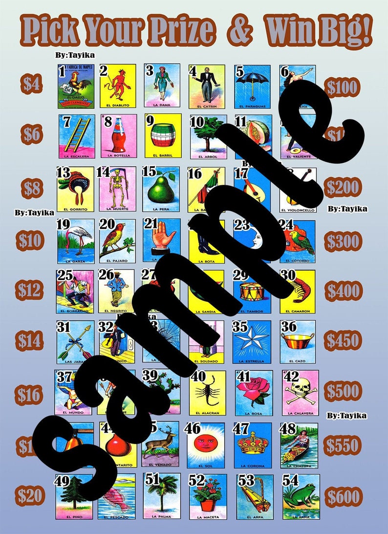 Digital Loteria Board High Roller - Etsy