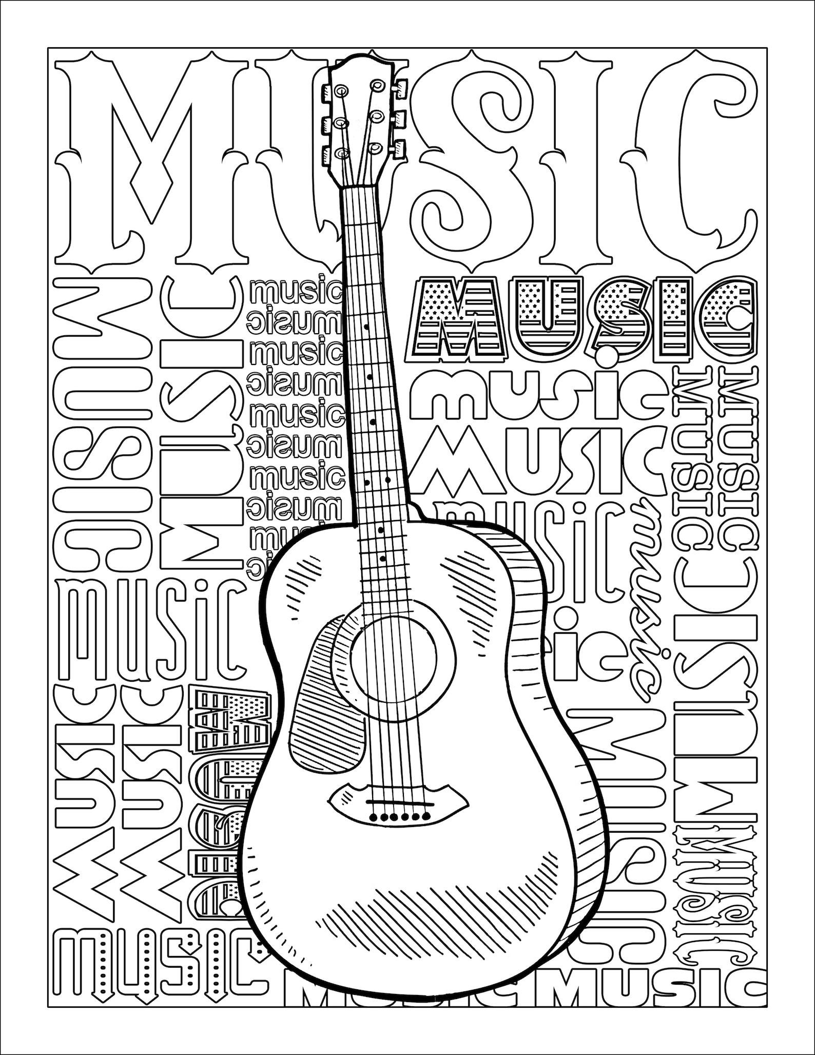 5 Musical Coloring Pages Set1 - Etsy