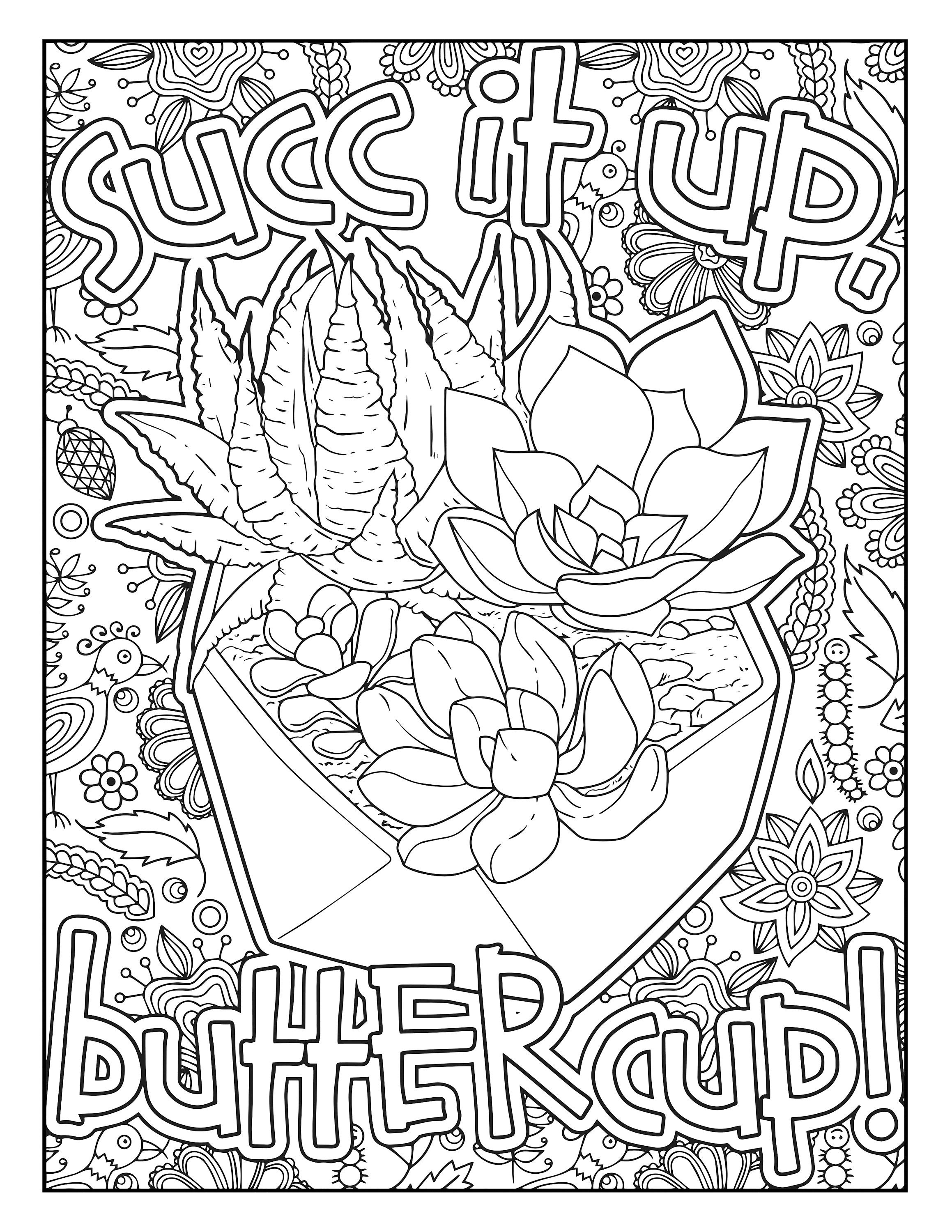 5 Adult Humor Succulents Coloring Pages - Etsy UK
