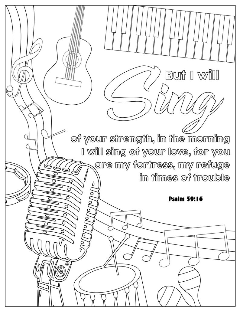5 Beautiful Bible Psalms Coloring Pages Set 1 - Etsy UK