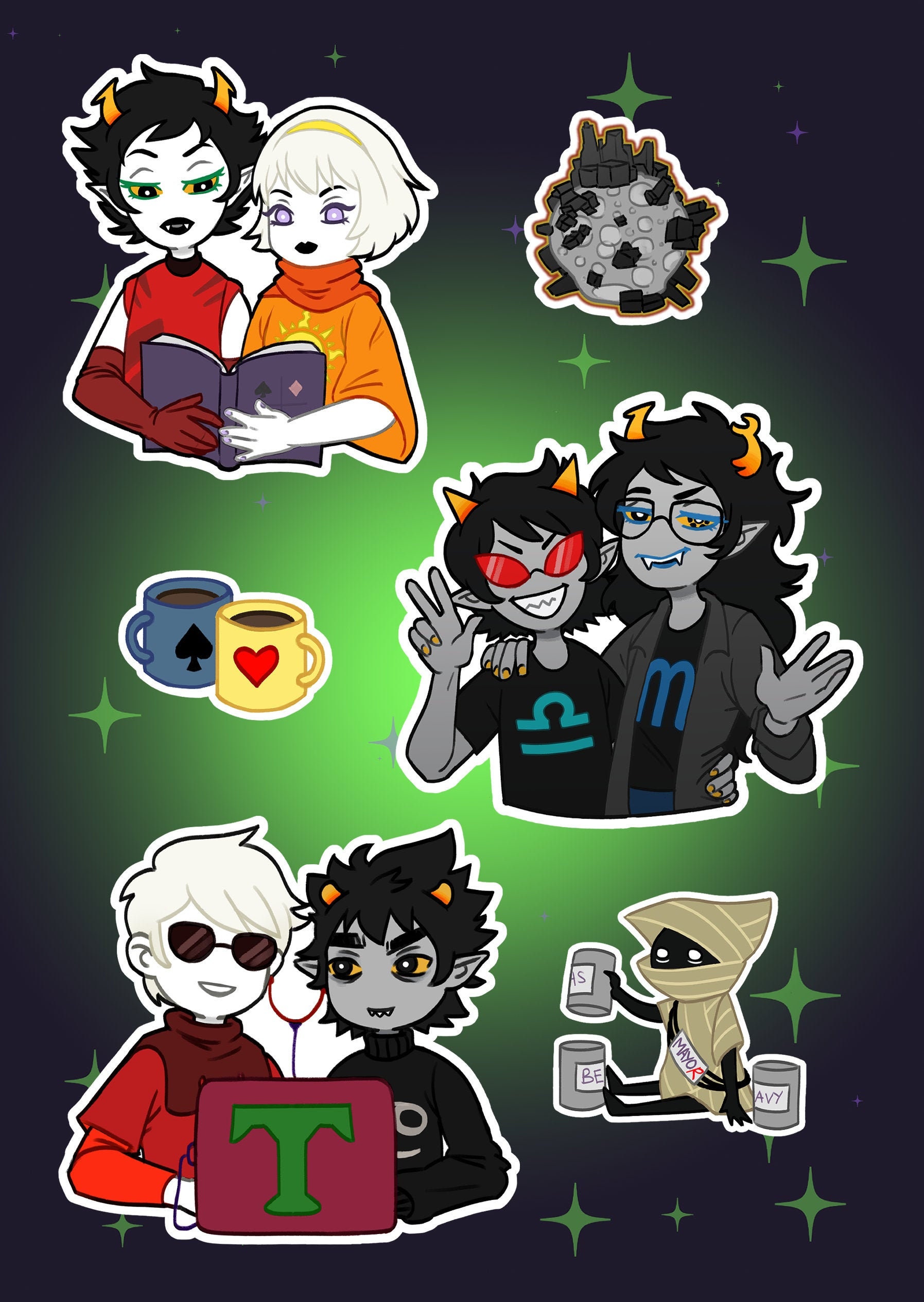 Homestuck A5 Meteor Gang Sticker Sheet PREORDER | Etsy