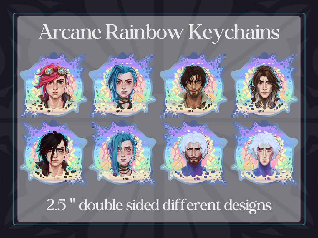 Arcane Rainbow Acrylic Charms (viktor, Jayce, Jinx, Vi) Double-sided ...