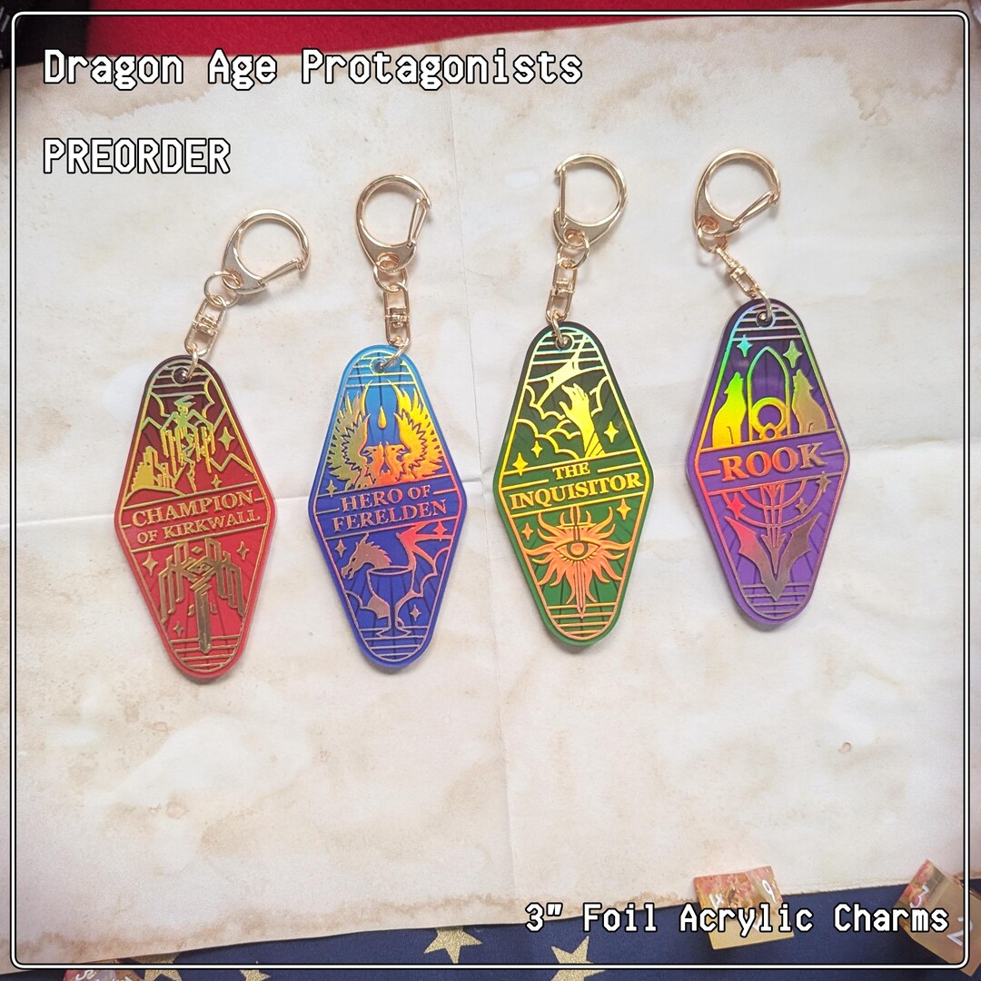 PREORDER Dragon Age Protagonist Foil Acrylic Charms rook, Hero of ...