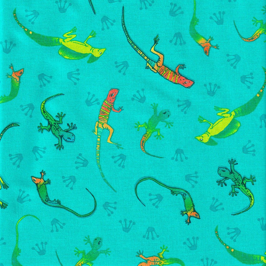Neon Lizard's on Deep Turquoise by Timeless Treasures, SKU CX4727-TURQ ...