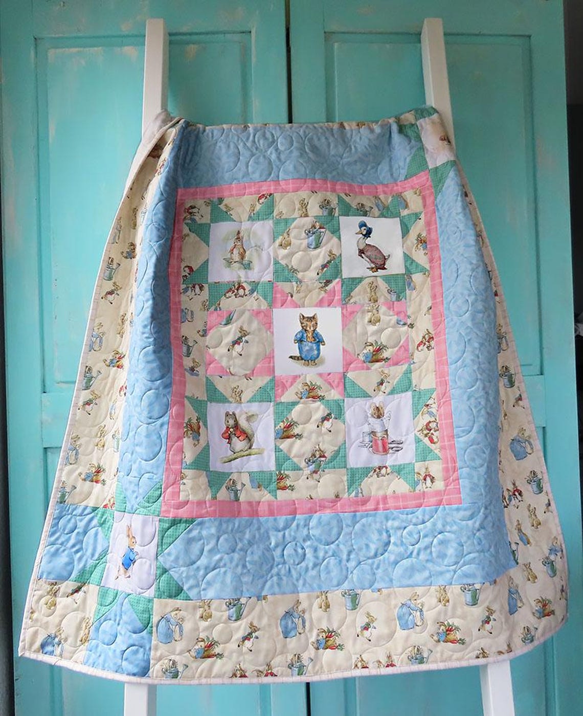 Peter Rabbit Ribbon Star Blocks Baby Quilt Kit Pink - Etsy