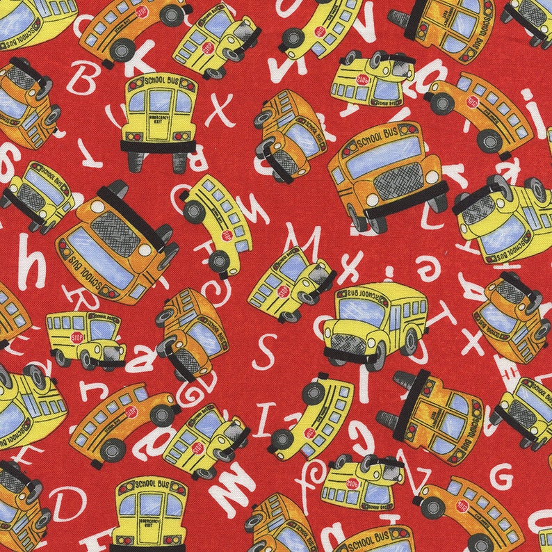 Alphabet School Bus Bytara Reed for Wilmington Prints - Etsy