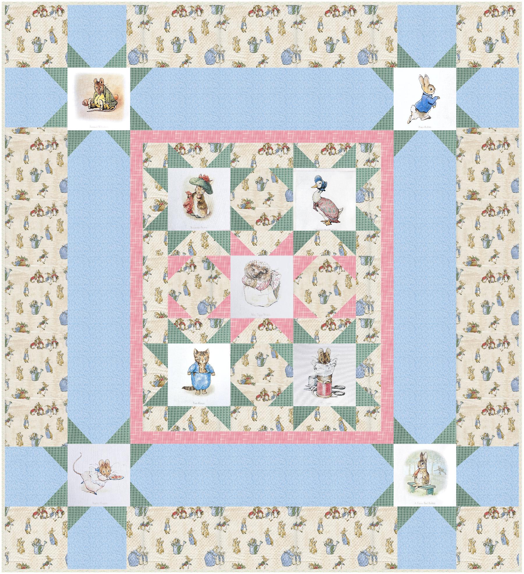 Peter Rabbit Ribbon Star Blocks Baby Quilt Kit Pink - Etsy