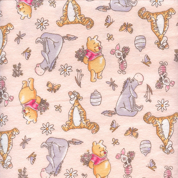 Winnie the Pooh Flannel Fabric by the Yard - Etsy