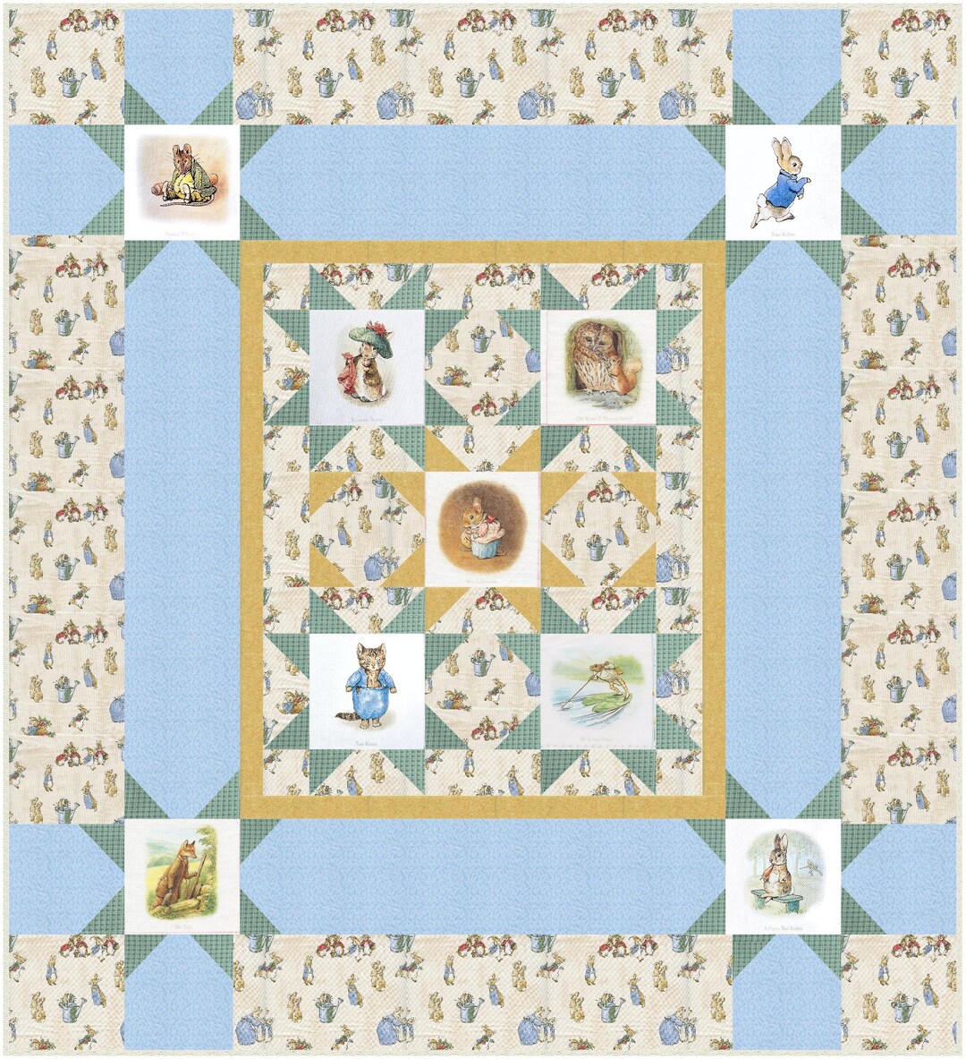 Peter Rabbit Ribbon Star Blocks Baby Quilt Kit - Etsy
