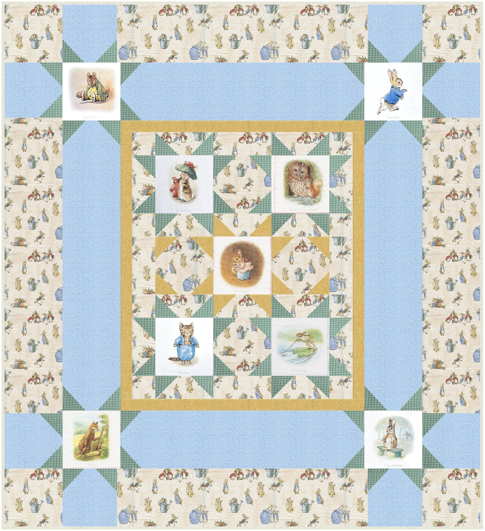 Peter Rabbit Ribbon Star Blocks Baby Quilt Kit Pink - Etsy