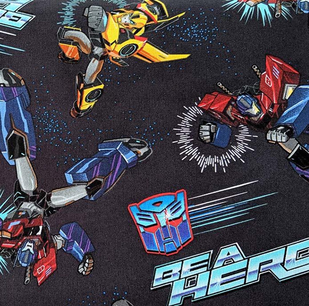 Transformers - Autobots Be a Hero Cotton Fabric on Navy by Springs ...