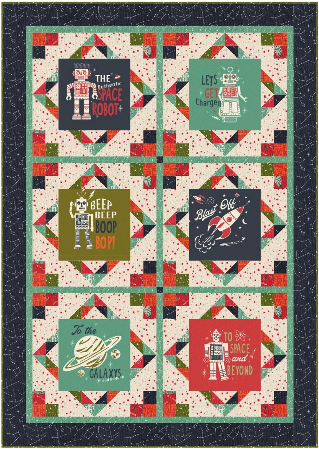 321 BLAST OFF Robot Space Journey Throw Kit - Etsy