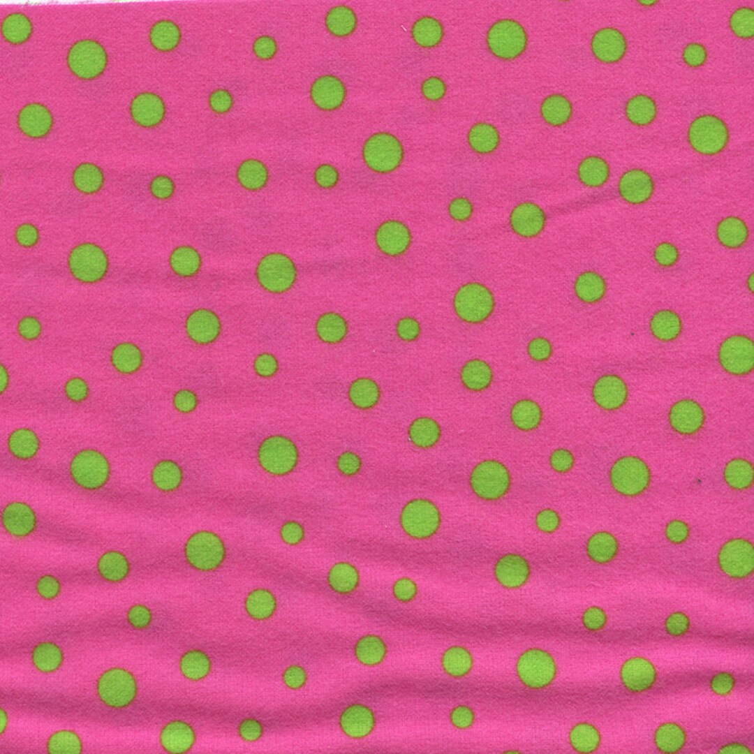 Hot Pink With Lime Polka Dots Flannel by Fabri-quilt, SKU 140-1432 - Etsy