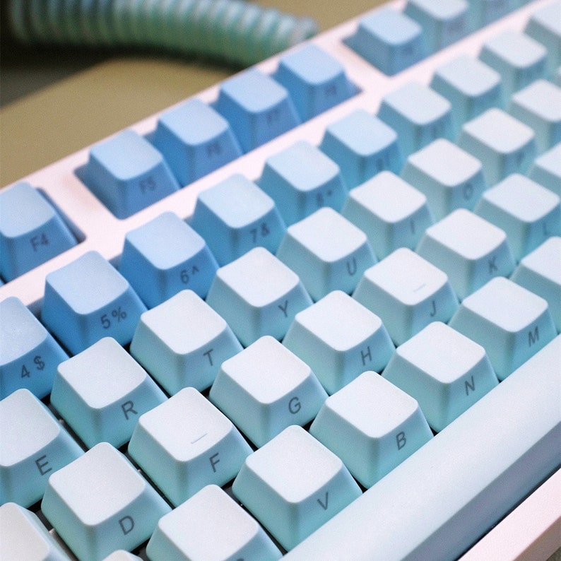 Blue Gradient Keycaps Set Oem Keycaps Set 87 104 108 - Etsy