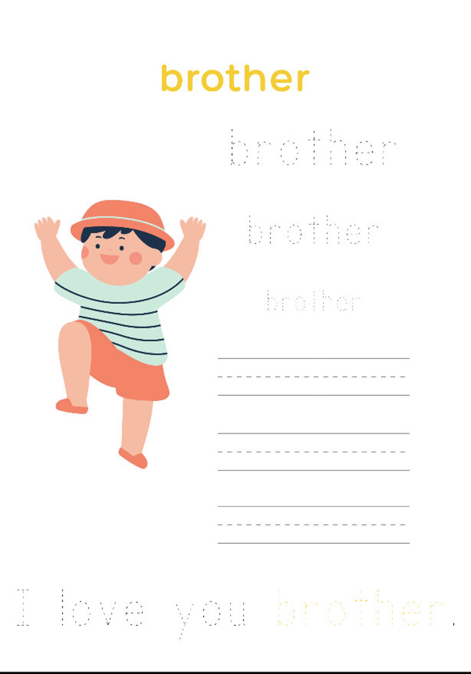 I Love My Family Handwriting Practice - Etsy