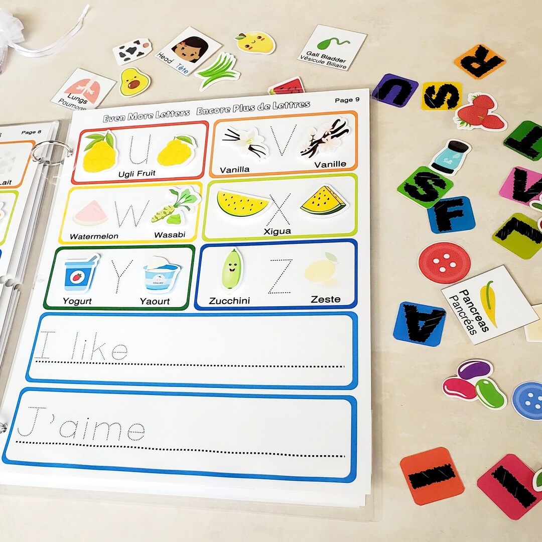 Hand Made Fully Assembled Bilingual French and English Laminated Busy ...