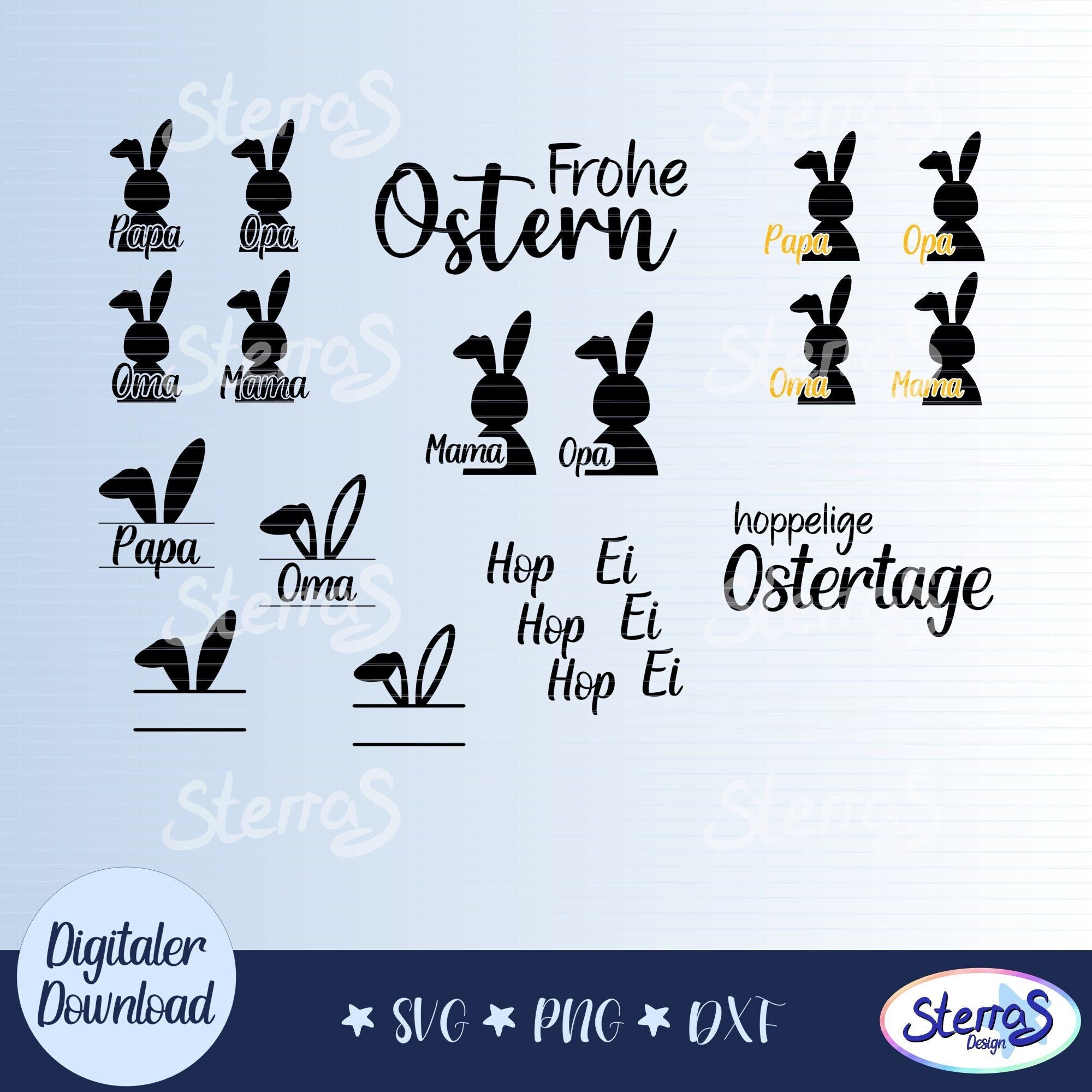 Plotterdatei Osterhasen in SVG DXF und PNG - Etsy.de
