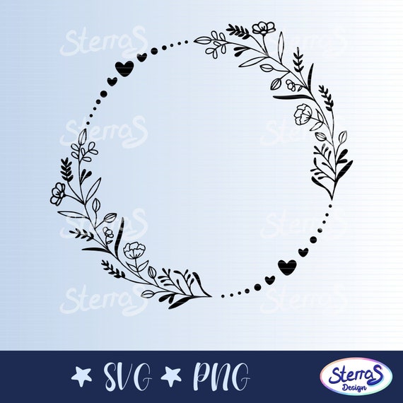 Plotterdatei Wreath Bumen Blumenkreis SVG PNG Hochzeit - Etsy.de