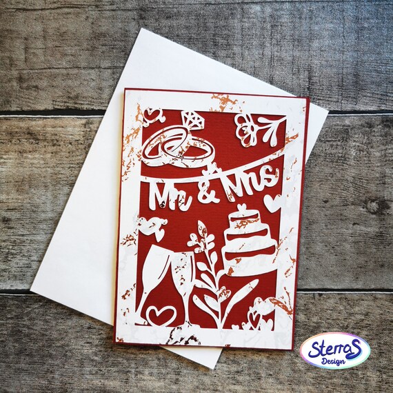 Plotterdatei Hochzeitskarte Mr & Mrs in SVG Karte Hochzeit - Etsy.de