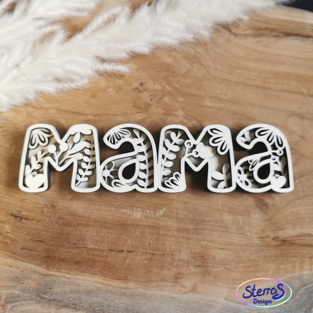 Mama Lettering Multi-layered • Laser & Plotter File SVG DXF PNG ...