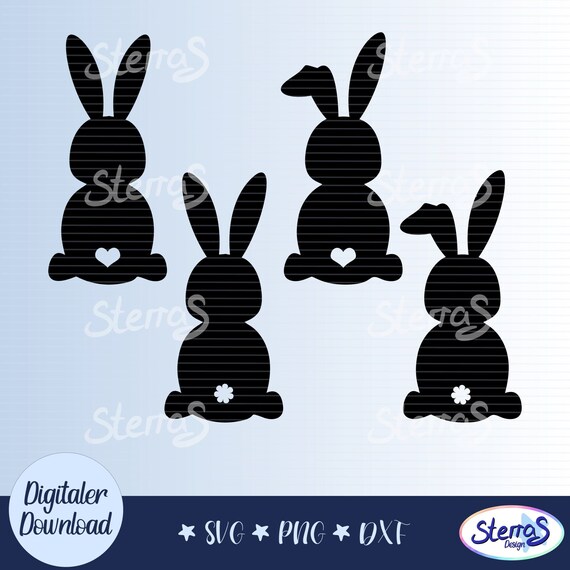 Plotterdatei Hasen in SVG DXF und PNG | Etsy