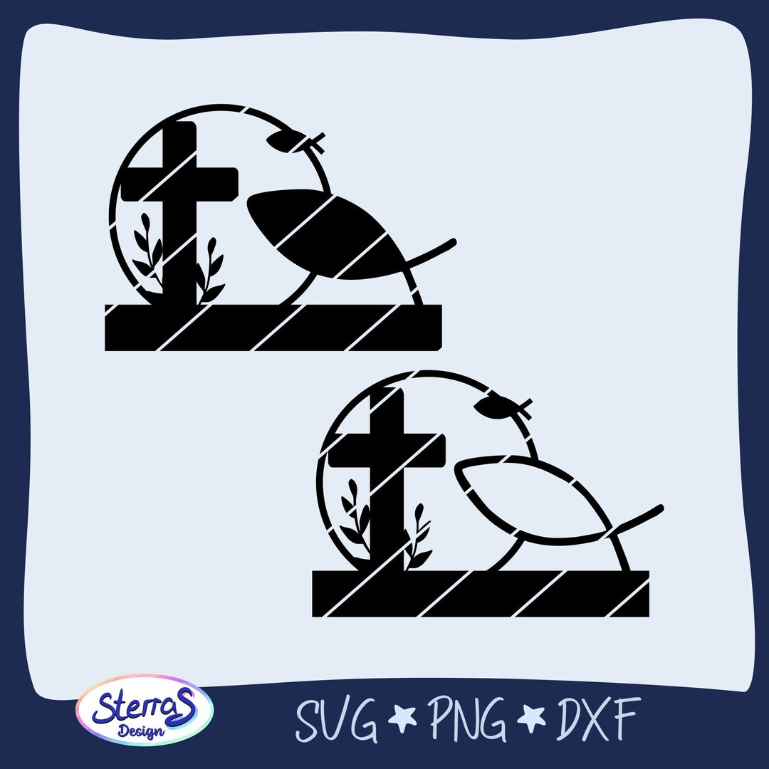 Plotter File Fish Cross Block Decoration, SVG PNG DXF, Wooden Blocks ...