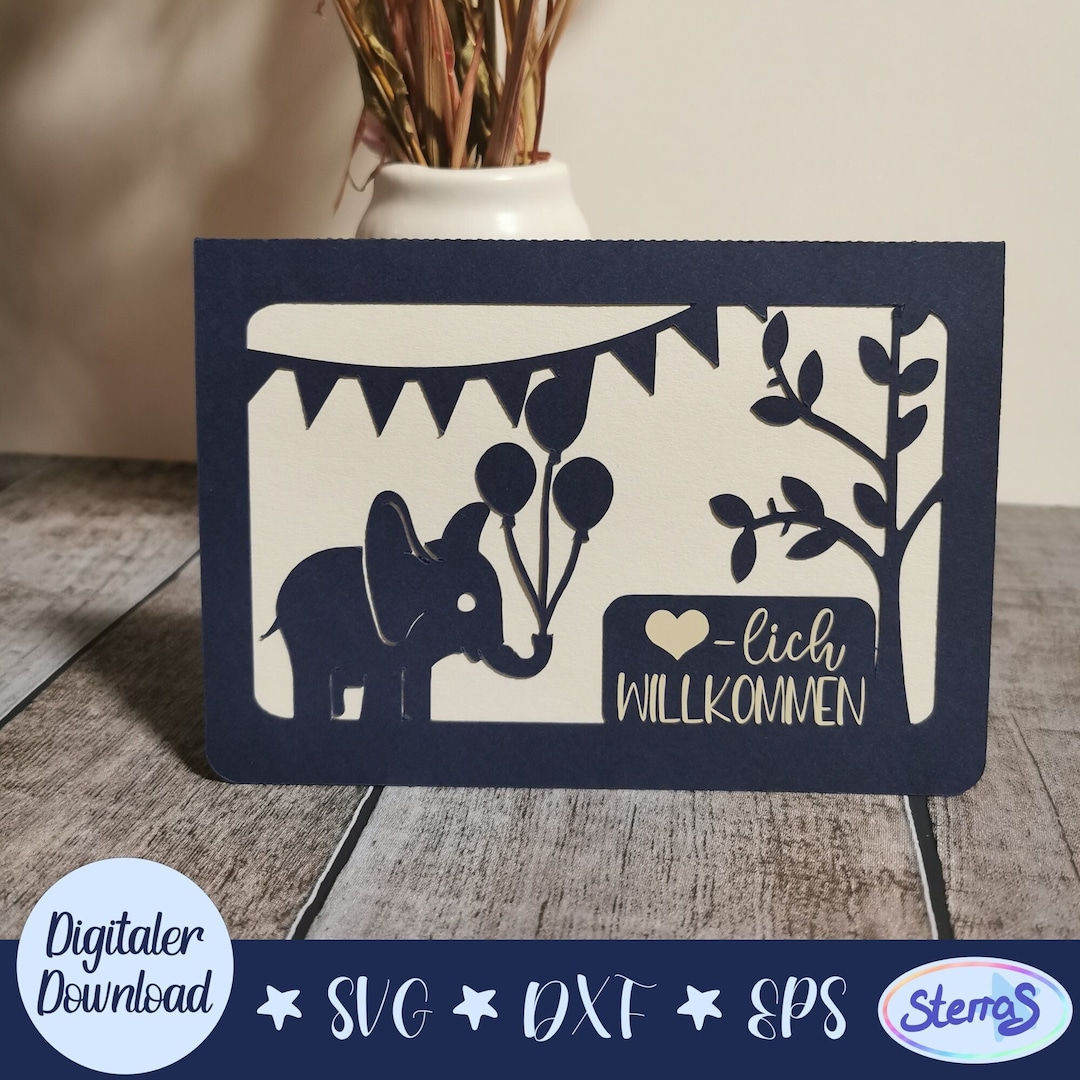 Plotterdatei Karte "Babyglück" zur Geburt in SVG, DXF und EPS - Etsy.de