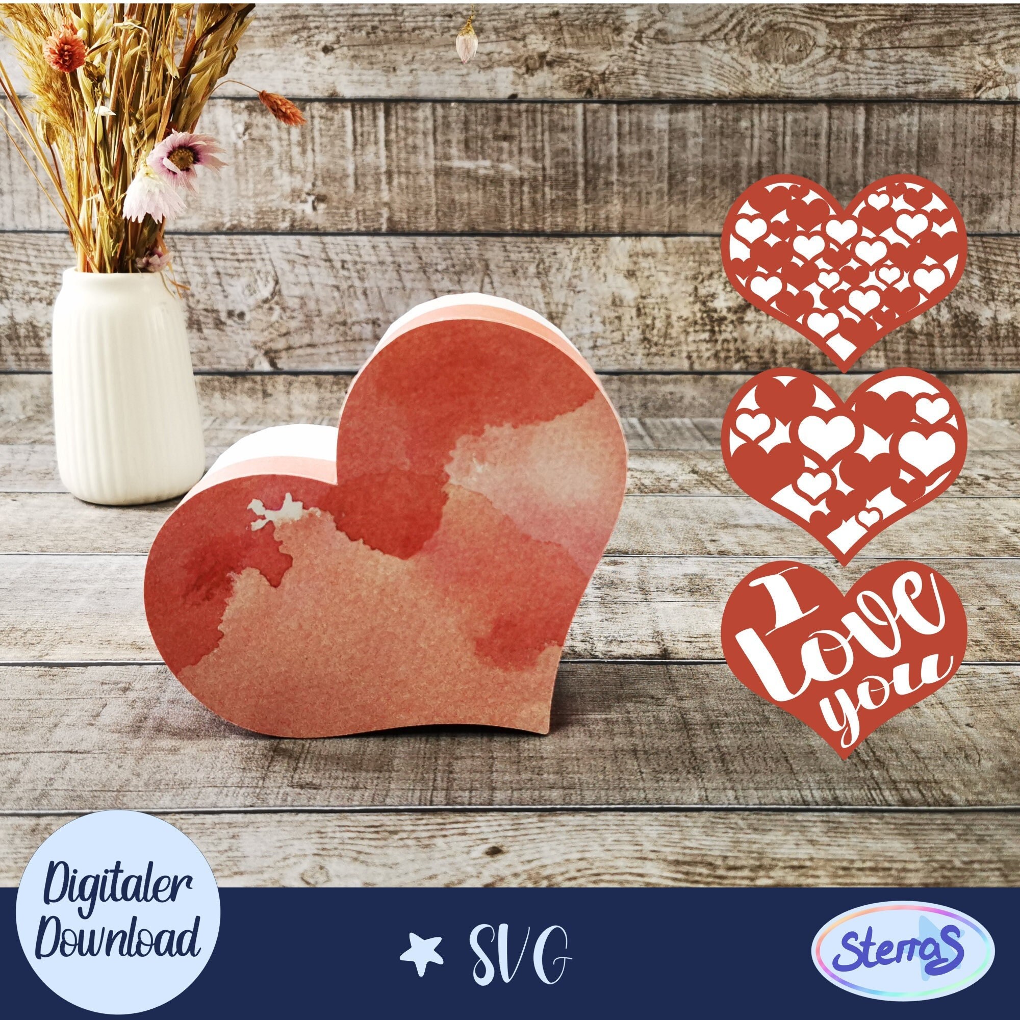 Plotterdatei Herzbox in SVG | Etsy