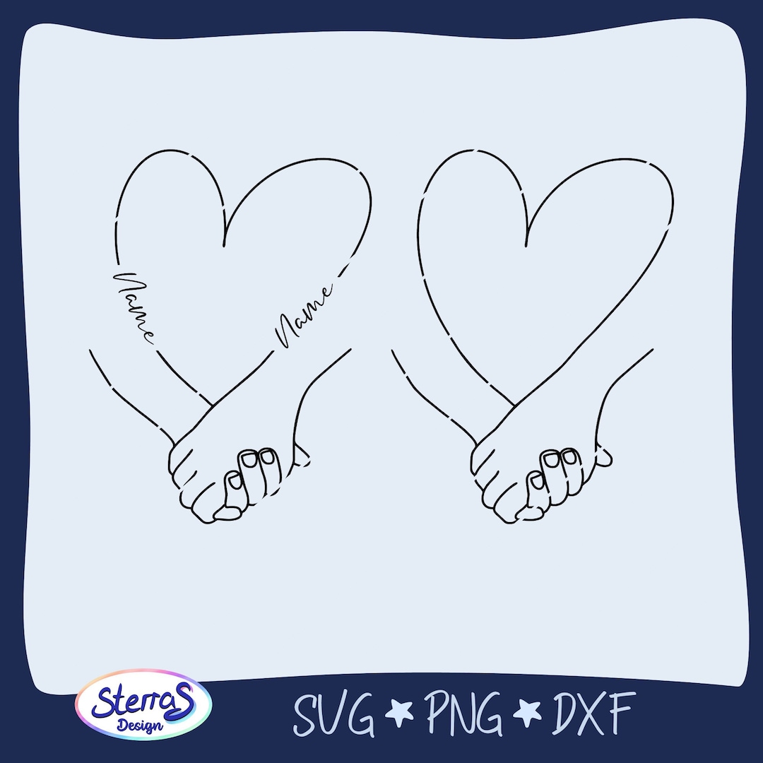 Plotter File Hand in Hand 2, SVG DXF PNG, Holding Hands, Cricut ...