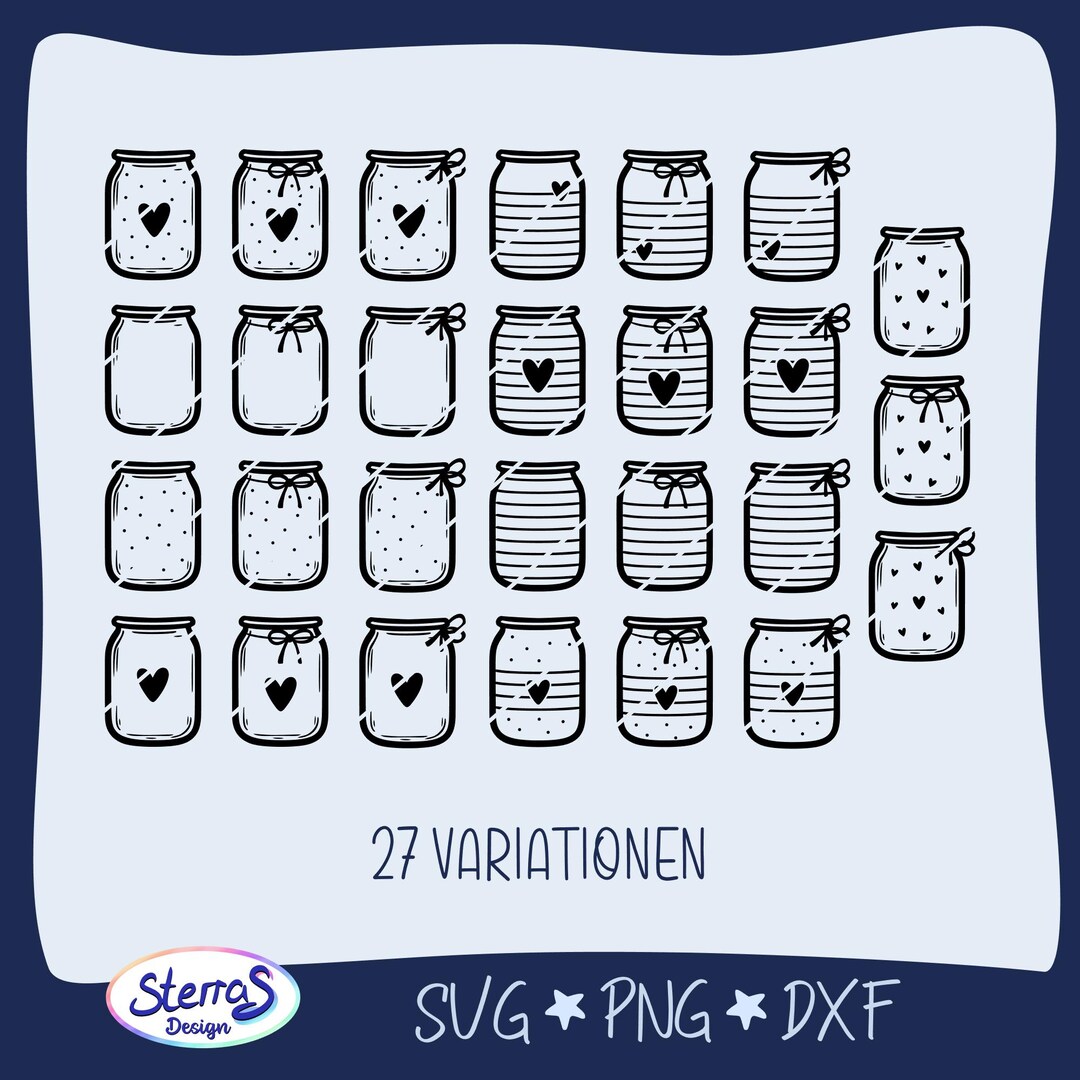 Plotter File Laser File Jam Jar, SVG DXF PNG, Lasercut, Cricut ...